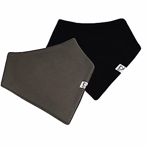 Darling & Co. Bandana Bibs, Premium 3 Layer Drool Bibs for Baby, Boys, Girls, and Special Needs little ones … (The Go-To Dark Neutrals Set 2 Pack)