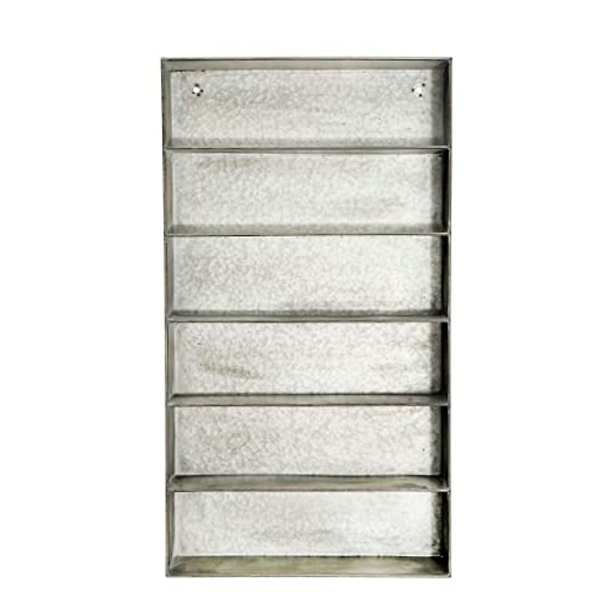 Creative Co-Op Distressed Grey Metal 6 Tier Wall Shelf