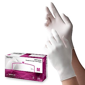 TRONEX 3010-Latex Exam Glove, Powder-Free, Smooth Finish (1000, Medium)