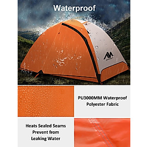 Backpacking Tent - AYAMAYA Waterproof 2 Person Ultralight Camping Tents with Removable Rainfly,Lightweight Aluminum Frame Freestanding Hiking Tent for 1 2 Person Easy Setup for Camping Hunting Travel