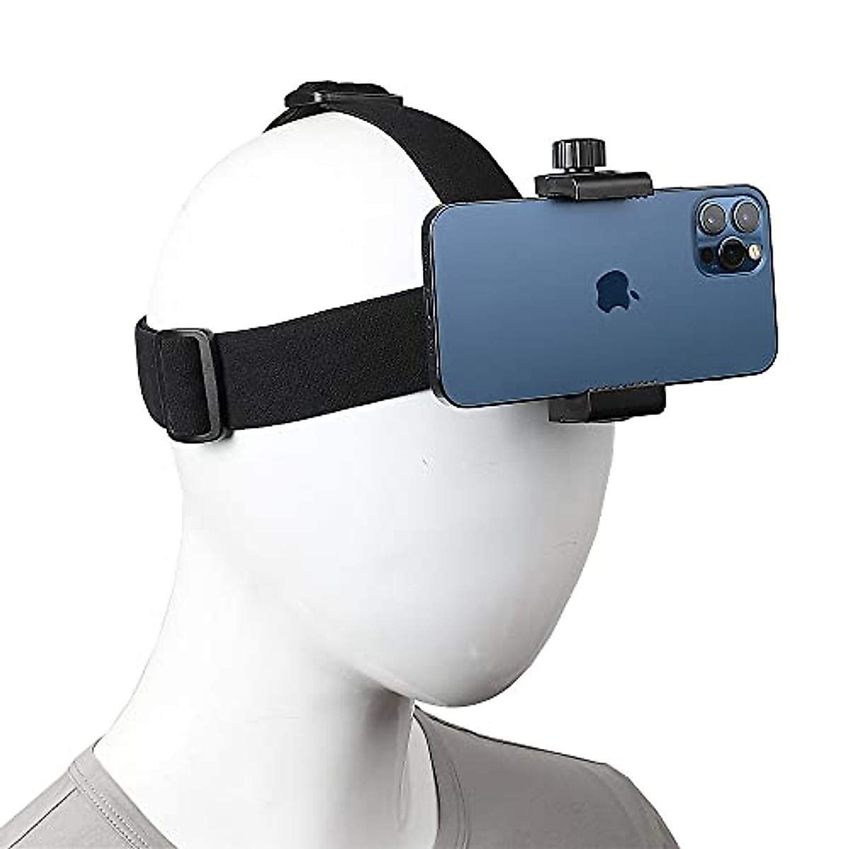 Head-Mounted Mobile Phone Holder,First-Person View Video Outdoor Live Shooting Bracket with Phone Clip(4"-7") for iPhone Samsung Smartphones and GoPro Insta360 Sony DJI Action Camera Head Mount Strap