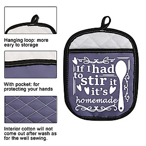 Baker Gift Oven Pads Pot Holder with Pocket If It Had to Stir It It’s Homemade Novelty Baking Gift (had to stir it)