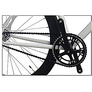 DONSP1986 Crankset Set Single Speed 46T 170mm Crankarms 130 BCD for Mountain Road Bike Fixed Gear Bicycle (Square Taper, Black) (46T, Sprocket)