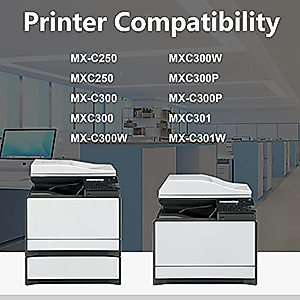 Compatible MX-C30NT-B Toner Cartridge Replacement for Sharp MX-C250 MXC250 MX-C300 MXC300 MX-C300W MXC300W MXC300P MXC301 Printer Ink Cartridge (Black,1-Pack)