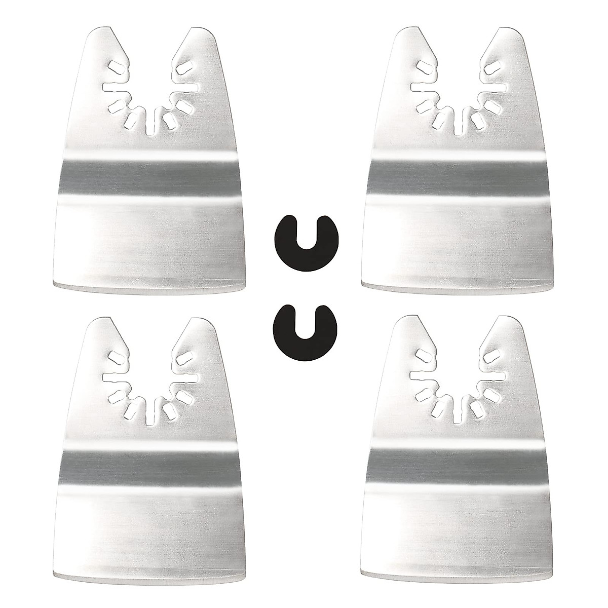 AIRIC Universal Rigid Scraper 4 pcs Oscillating Multitool Blades, Compatible with Dewalt Fein Multimaster Porter Cable Black&Decker Bosch Dremel Rockwell etc. 1QG14