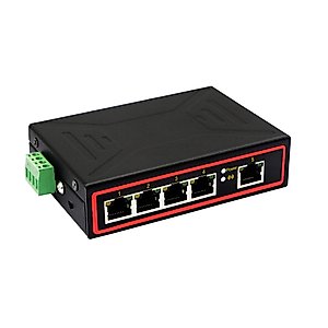 CERRXIAN Industrial 5 Port Ethernet Switch DIN-Rail, 10/100M Network Switch Support IEEE802.3 - Transmission Distance 820.2ft