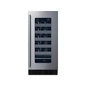 Summit ASDW1522 Summit ASDW1522 15 Inch Wide 18 Bottle Capacity Built-In Wine Cooler with Front Door Lock