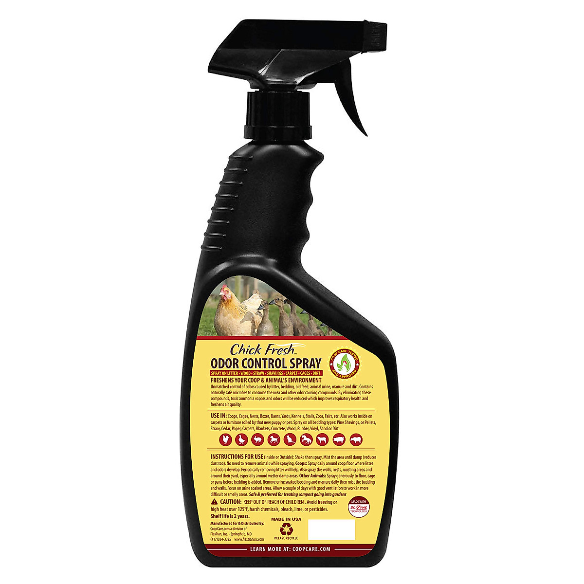 Coop Care Chick Fresh - Odor Control Spray for Backyard Chickens. Eliminator of Chicken Coop & Brooders Odor & Ammonia! 24 oz Poultry Spray Bottle Poultry Supplies from