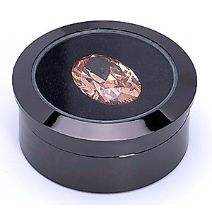 Mini Diameter 1.3 inch Loose Diamond or Gemstone Display Box Case Holder Show Container Metal (Black-1.3x0.5 inch)