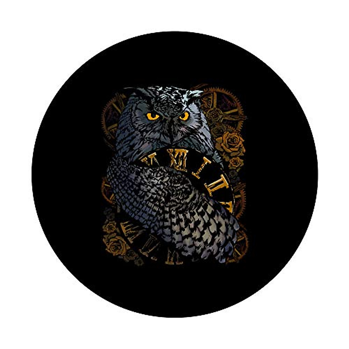 Owl Wildlife Nature Spirit Animal with Steampunk Design PopSockets Swappable PopGrip