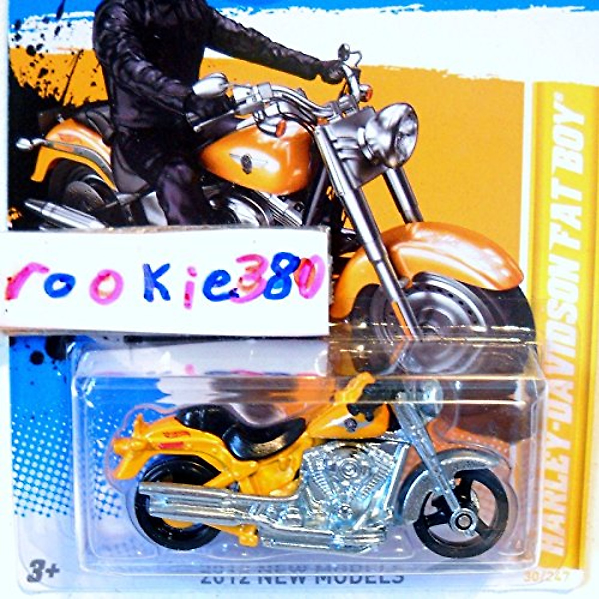 2012 Hot Wheels NEW MODELS #30/50 ¡Þ HARLEY DAVIDSON FAT BOY ¡Þ FATBOY MF YELLOW ,#G14E6GE4R-GE 4-TEW6W270899