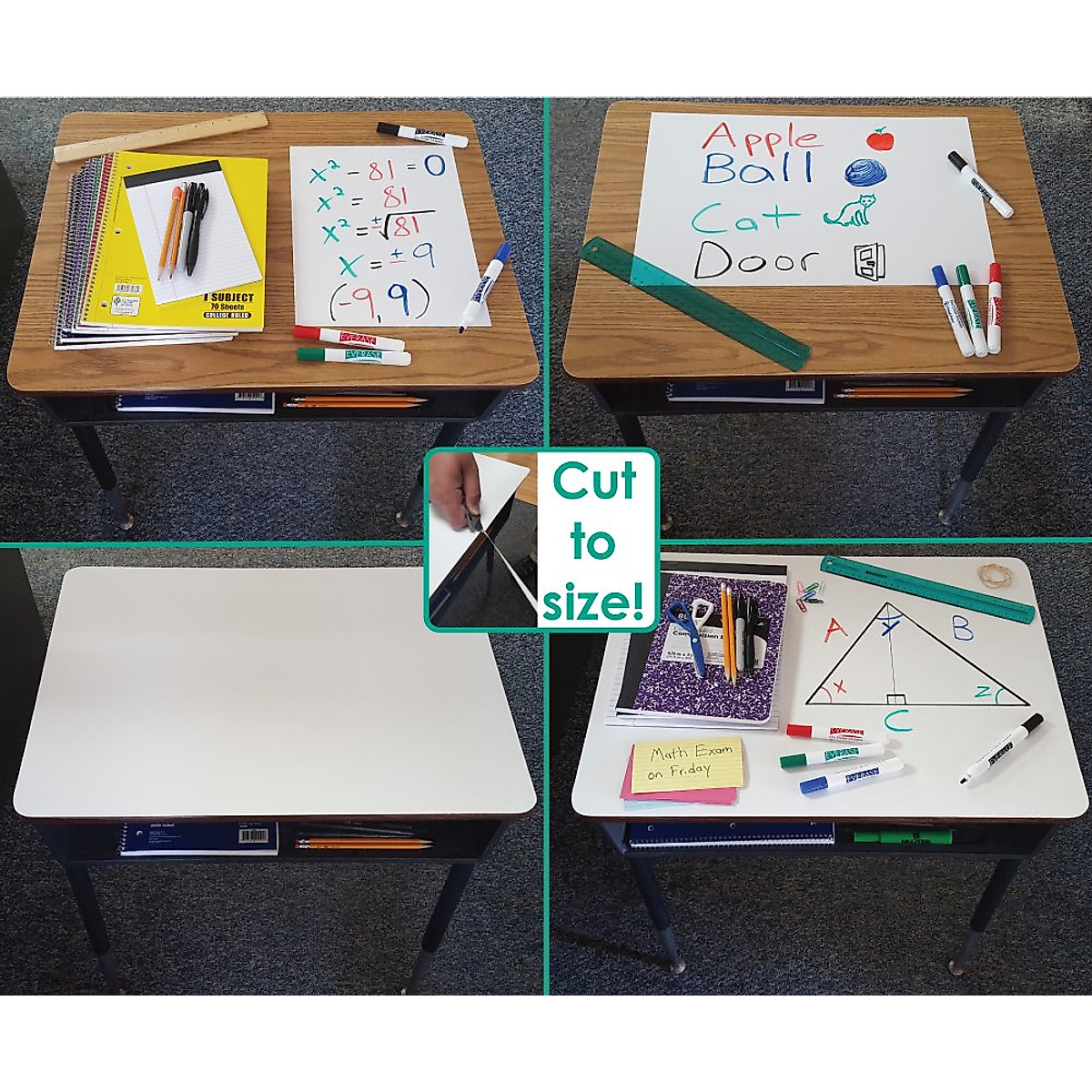 Everase Re-Stic Dry Erase Self-Adhesive Peel & Stick Surface, (12 x 18 in.) FREE Marker & Cloth | Premium Quality Removable Whiteboard Surface | Walls, Doors, Desks, Refrigerators