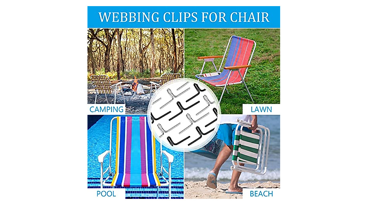 120 Pcs Lawn Chair Webbing Clips - Easy Furniture Repair