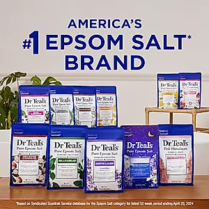 Dr Teal's Pure Epsom Magnesium Salt Soak, Wellness Therapy with Rosemary & Mint, 3 lbs (Pack of 4)