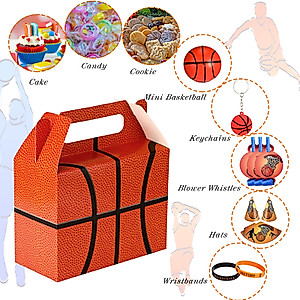 Chinco 24 Pieces Basketball Goody Box Basketball Candy Bags Basketball Party Decorations Basketball Gift Bags Basketball Treat Boxes Basketball Party Favors Boxes for Adult Birthday Theme Party
