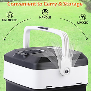 ZENY Mini Fridge Electric Cooler and Warmer for Car- 12V DC Car Refrigerator with Automatic Locking Handle, 28 Quart Portable Car Fridge for Travel and Camping