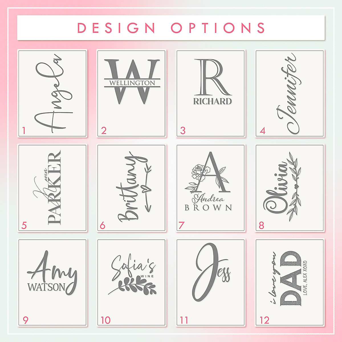 Personalized Tumbler with Engraved Name - 12 Designs, 20 Oz Coffee Tumbler with Slider Lid, Rose Gold, Double Wall Insulated - Custom Gifts for Women