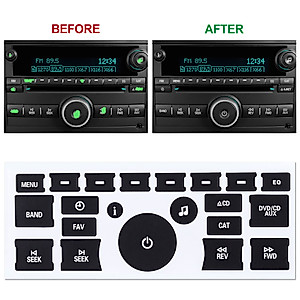 PAGOW 8 Sheets Replacement AC Dash Button Repair Sticker for Chevy SUV Fixing Ruined Faded Control Radio Decal Truck Accessories,2 Styles