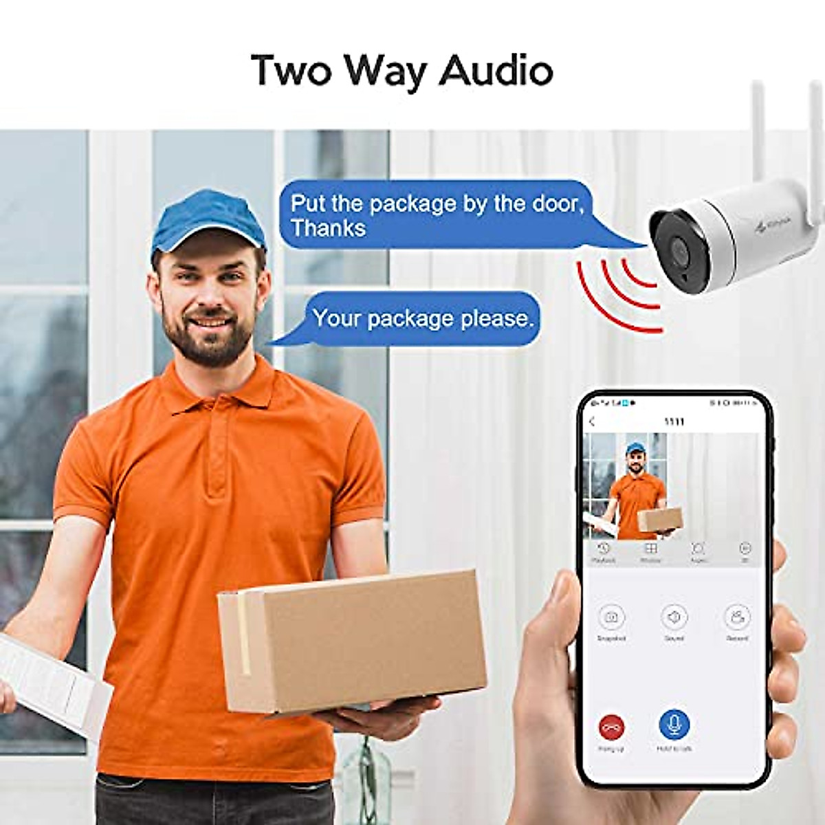 Kittyhok 10CH Wireless Security Camera System Outdoor with Monitor | 4pcs 2K Security Cameras Outdoor with Person Detection, Spotlight | 10CH NVR with 12'' IPS HD Monitor, 1TB HDD, 24/7 Recording