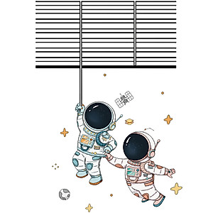 Astronaut Wall Decals, Removable PVC Universe Space Wall Stickers for Bedroom Living Room Kid's Room Kindergarten, Art Window Door Cabinet Corridor NASA Wall Decor Murals (Astronaut 2)