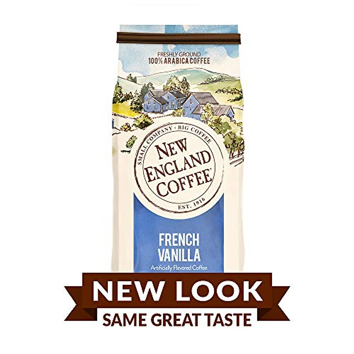 New England Coffee French Vanilla Medium Roast Ground Coffee, 22oz Bag (Pack of 1)