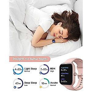 TOOBUR Smart Watch for Women Alexa Built-in, 1.95" Fitness Tracker with Answer/Make Calls, IP68 Waterproof/Heart Rate/Blood Oxygen/Sleep Tracker/100 Sport Modes, Fitness Watch Compatible Android iOS