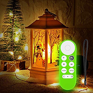 Glow Remote Cover Replacement for Chromecast with Google TV, Silicone Skin with Lanyard (Lime Green)