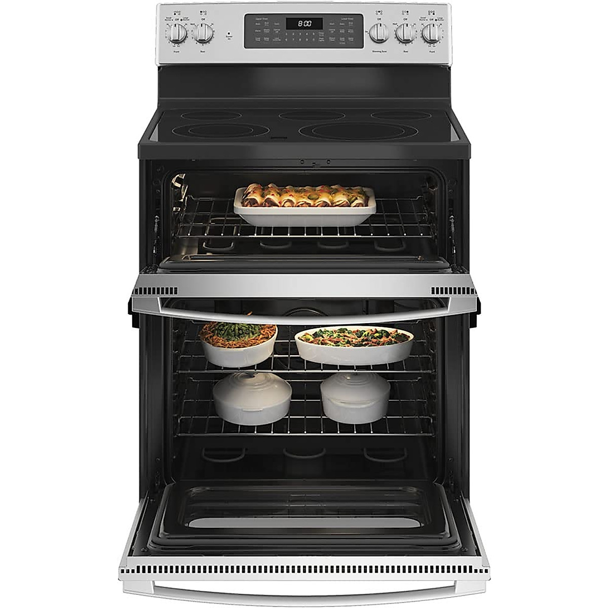 GE® 30" Free-Standing Electric Double Oven Convection Range