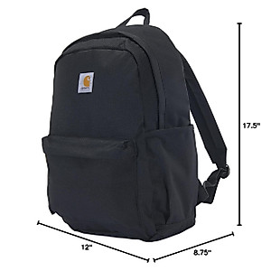 Carhartt Unisex Adult Essentials Backpack with 15-Inch Laptop Sleeve for Travel, Work and School, Black, One Size