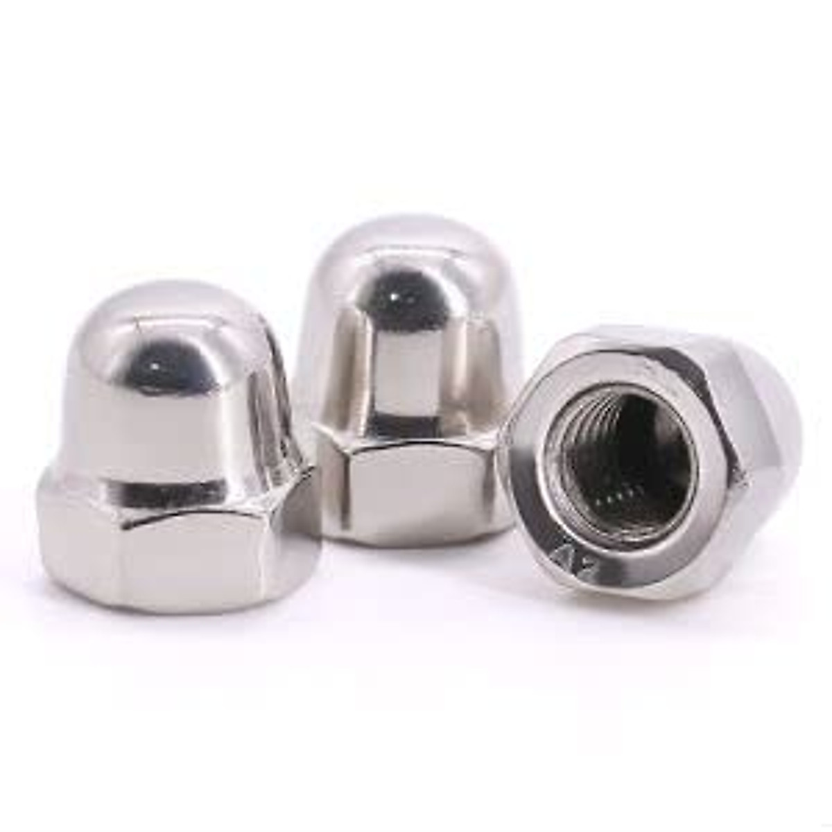 M5-0.8 (100 Pcs) Acorn Cap Nut, 304 Stainless Steel 18/8, Hex Drive, Hex Dome Head Cap Nut, DIN1587