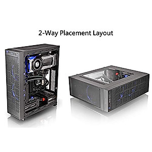 Thermaltake Core G3 Black Slim Small Form Factor ATX Perforated Metal Front and Top Panel Gaming Computer Case 2.0 Edition with Two 120mm Front Fan Pre-Installed CA-1G6-00S1WN-A0