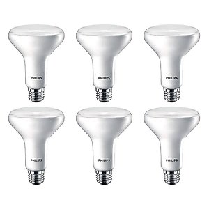 PHILIPS LED Flicker-Free BR30 Light Bulb, EyeComfort Technology, Non-Dimmable, 650 Lumen, Daylight (5000K), 9W=65W, E26 Base, 6-Pack