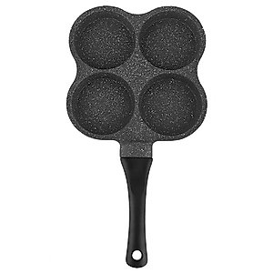 Ymiko 4-Cup Aluminum Egg Frying Pan, Non-Stick, Electric Stovetop Compatible, 18/8 Stainless Steel