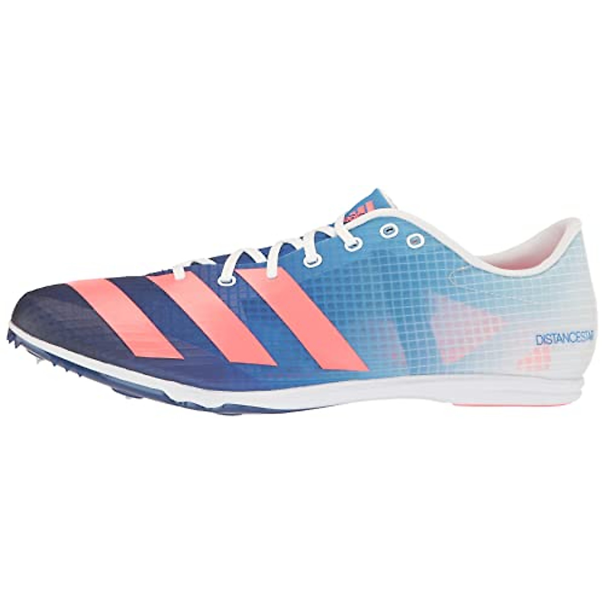 adidas Men's Distancestar Track and Field Shoe, Legacy Indigo/Turbo/Blue Rush, 10