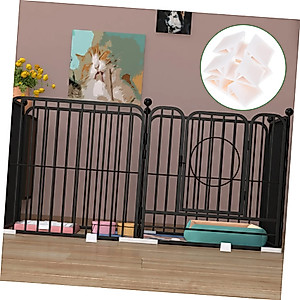 Hohopeti 4pcs Kitten Playpen Triangular Groove Door Ways Stairs Accessories Configurable Support Feet Cat Playpen Door Stopper Dog Gate Support Pet Fence Plastic Child White Base