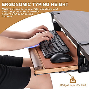 SITOO Keyboard Tray with Keyboard Wrist Rest & Keyboard mat, Pull Out Keyboard Tray Under Desk, 26.8"x 9.8", Perfect Keyboard Drawer for Home & Office