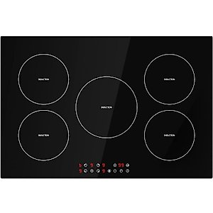 Davivy 30 Inch Induction Cooktop,5 Burners Built-in Induction Cooktop,Induction Stove Top - 9 Heating Level,Child Safety Lock,Sensor Touch Control,Timer, 220~240V, 9300W