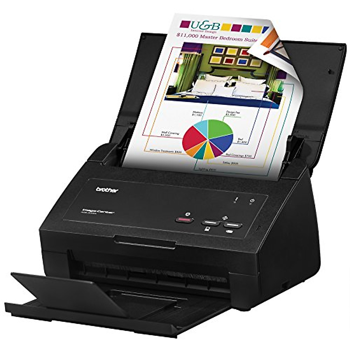 Brother ImageCenter, High-Speed Desktop Document Scanner, ADS-2000e, Multiple-Page Scanning, Multiple Scan Destinations, Duplex Scanning