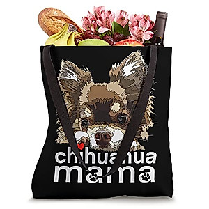 Chihuahua Mama Chihuahua Long Haired Mom Mommy Chiwawa Dog Tote Bag