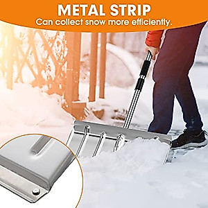 Snow Shovel for Driveway, 46 inches Aluminum Snow Pusher Shovel with D-Grip Handle Heavy Duty Metal Snow Shovels for Car Home Garage Garden