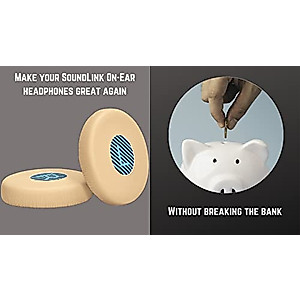 Premium Replacement SoundLink On-Ear Beige Ear Pads Cushions Compatible with Bose SoundLink On-Ear Wireless BH1 Headphones Bose On-Ear 2 (OE2) and Bose SoundTrue On-Ear Headphones. Great Comfort