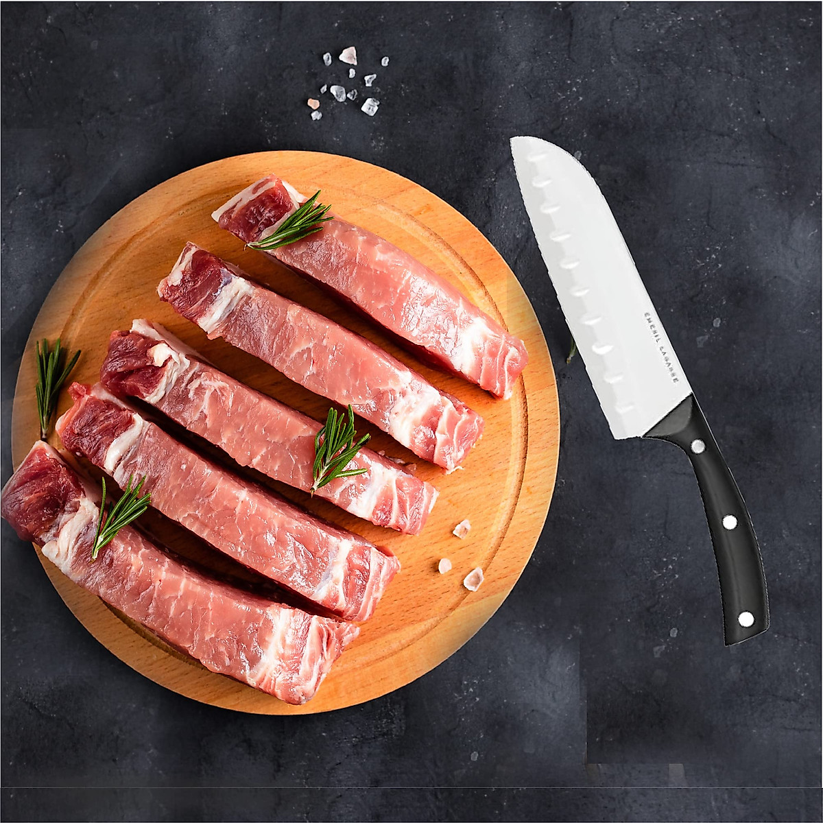 2-Piece Santoku Knife Set - 7 & 5 Inch Chef Knife, Chef Knife for Chopping Vegetables - Stainless Steel Santoku Knives - Chefs Best Chopping Knife Set -Santoku Knife 7 Inch Kitchen Utility Knife