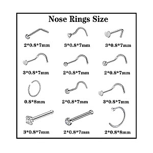 SLVIEKAE 18 Pcs Nose Piercing Kit, Disposable Nose Piercing Kit Self Nose Piercing Kit, at Home Nose Piercing Kit with L Shaped Stud (18 Pack)