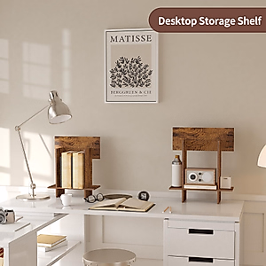 Serwrsw Engineered Wood DIY Floating Book Shelves for Wall, MDF Wooden Wall Mounted Hanging Bookshelves Decor, Tabletop or Wall Shelves for Bedroom Kids Nursery Room, Brown