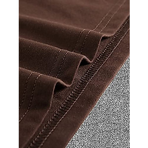 Cozyease Men's Graphic Tees Letter Print Short Sleeve T Shirts Casual Summer Tops Streetwear Vintage Tees Coffee Brown L