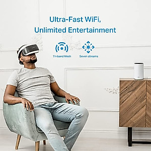 TP-Link Tri-Band Wi-Fi 6 Mesh Router System | 2- Mesh Routers | Coverage up to 5,500 sq. ft. | Deco W7200 (2-Pack) (Renewed)