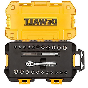 DEWALT Drive Socket Set, SAE/Metric, 1/4-Inch Drive, 25-Piece (DWMT73805)