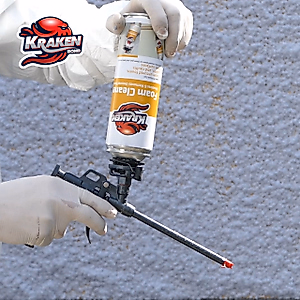 Kraken Bond PRO Spray Foam Gun - Professional Insulation for Window and Door Great Applicator for Caulking Sealing | Metal Body Covered Fully Teflon PTFE Nonstick | Foam&Cleaner NOT Included