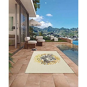 JasmineM Autumn Leaf Thanksgiving Outdoor Rug Mats, Waterproof Outdoor Plastic Straw Rug 4'x6' for Patio, Fall Retro Indoor Outdoor Area Rug for Front Door, Deck, Picnic, Porch, Balcony