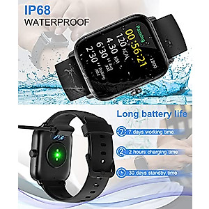 Smart Watch for Men Women with Bluetooth Call, Alexa Built-in1.8 DIY Dial with Blood Oxygen Heart Rate Sleep Fitness Tracker Notification Weather 100 Sport Modes Smartwatch for Android iOS Phone